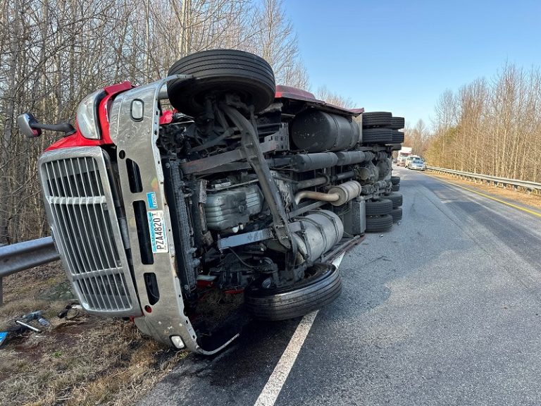 Overturned tractor-trailer blocks 365 ramp for 5 hours - WNEG